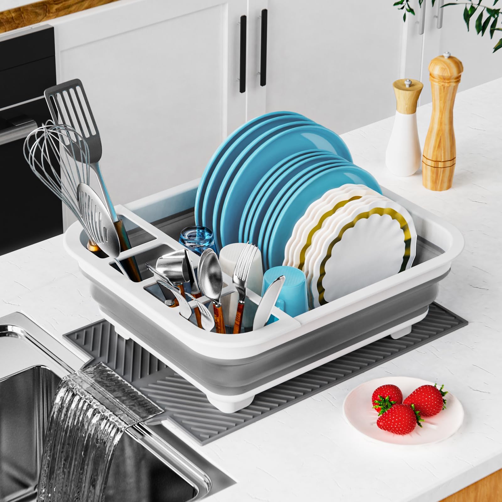 Amazon.com - Masirs Pop-Up Collapsible Dish Drying Rack: Convenient ...