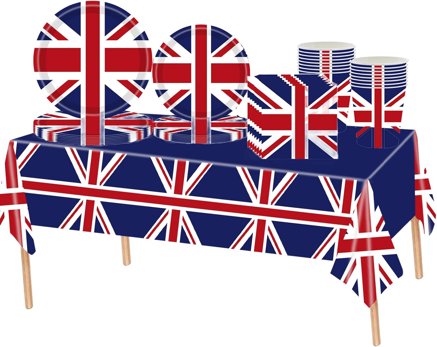 69Pcs Union Jack Party Tableware Set,VJ Day 80th Anniversary ...