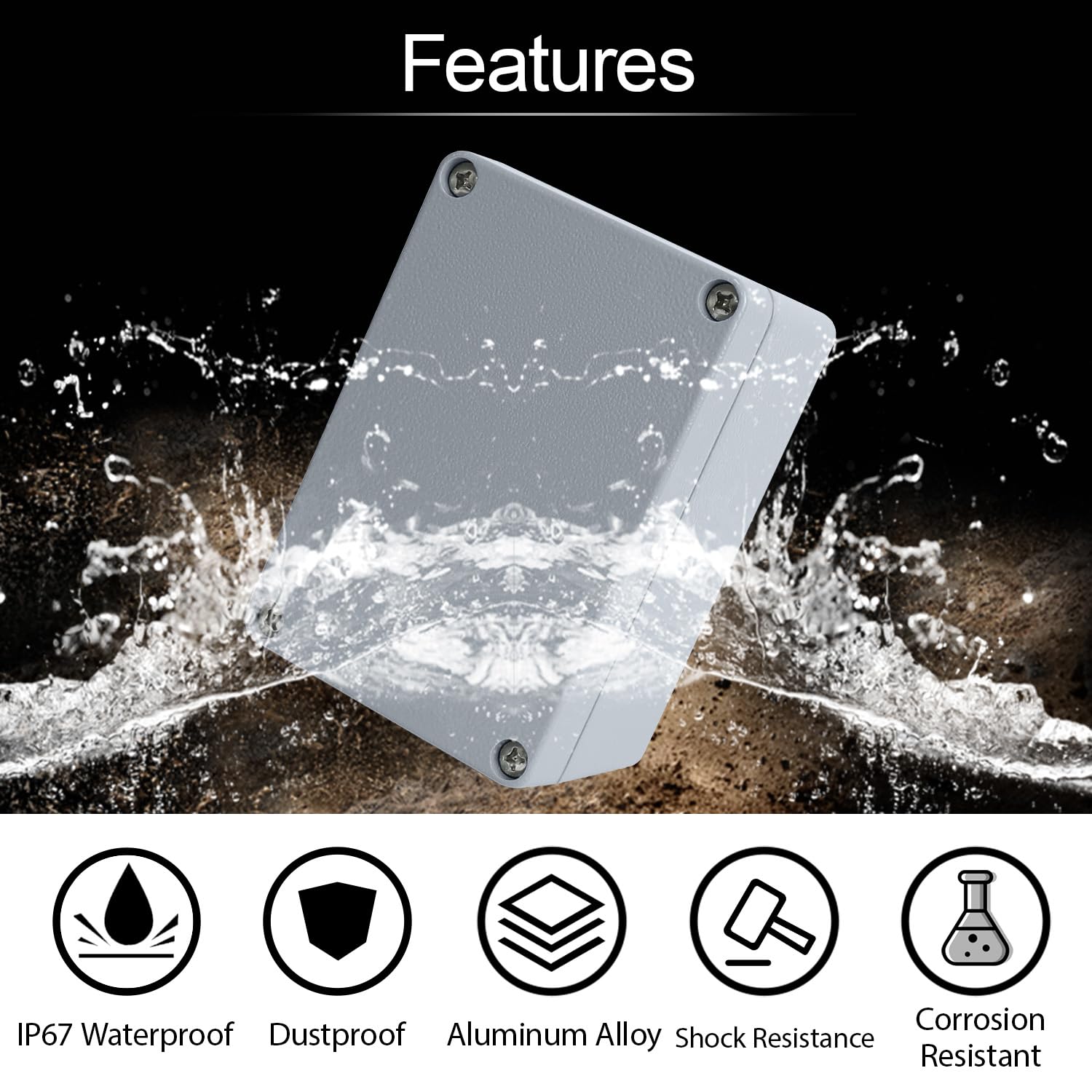 Snapklik.com : LeMotech Electrical Box, Aluminum Alloy Metal Junction ...