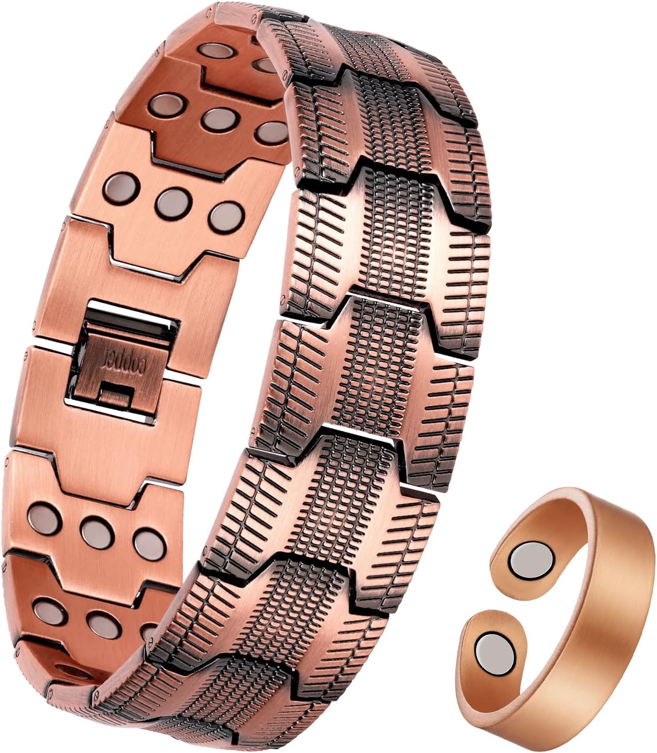 Jecanori Copper Bracelet for Men, 3X Ultra Strength Magnetic Bracelet ...