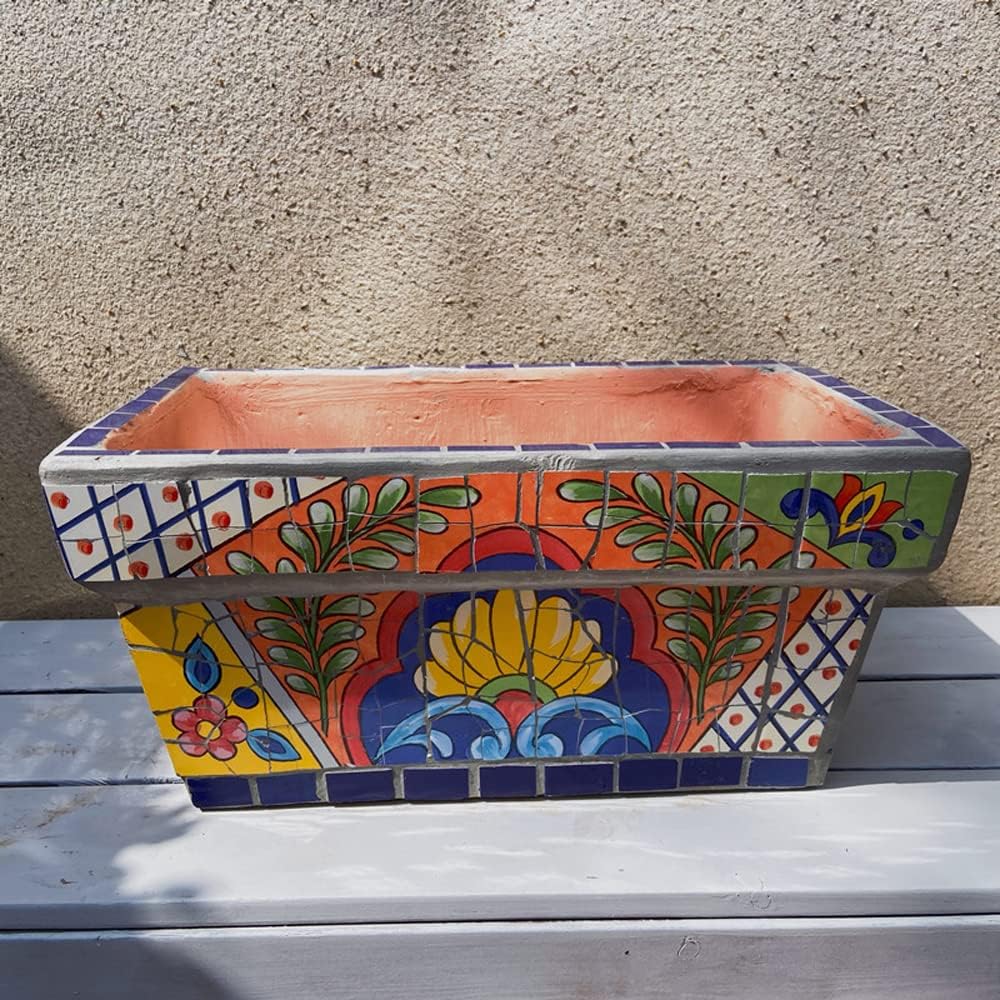 Amazon.com: Flower Pot Ceramic Plant Pot Hand-Painted Glazed Terracotta ...