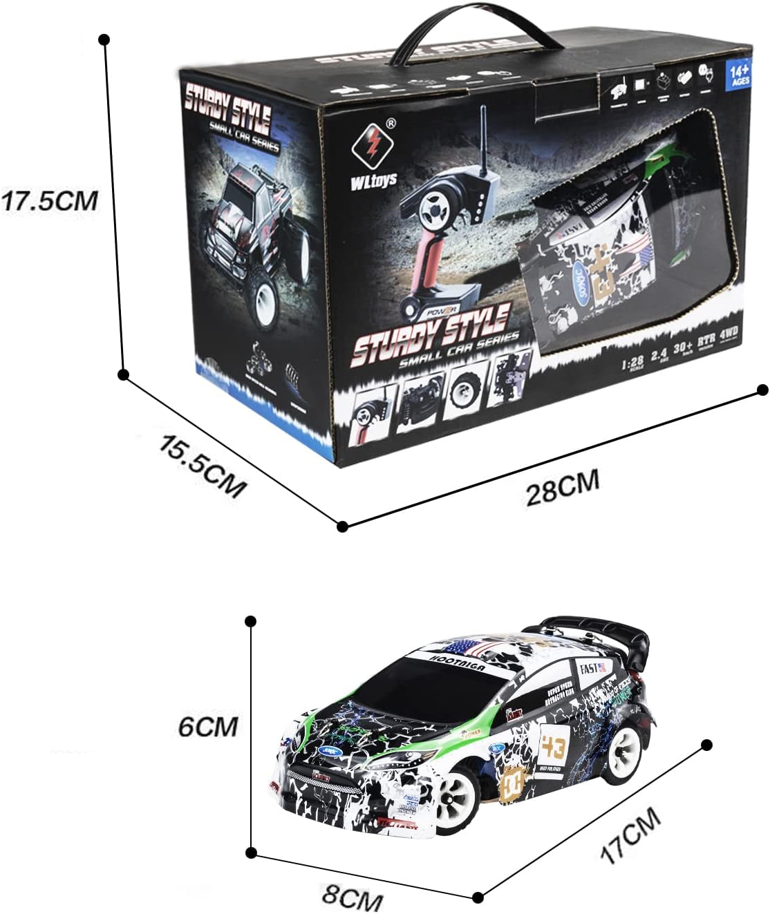 Wltoys K989 RC Drift Car 3pcs Upgraded 500mah Battery 1/28 RC Car 2.4G ...