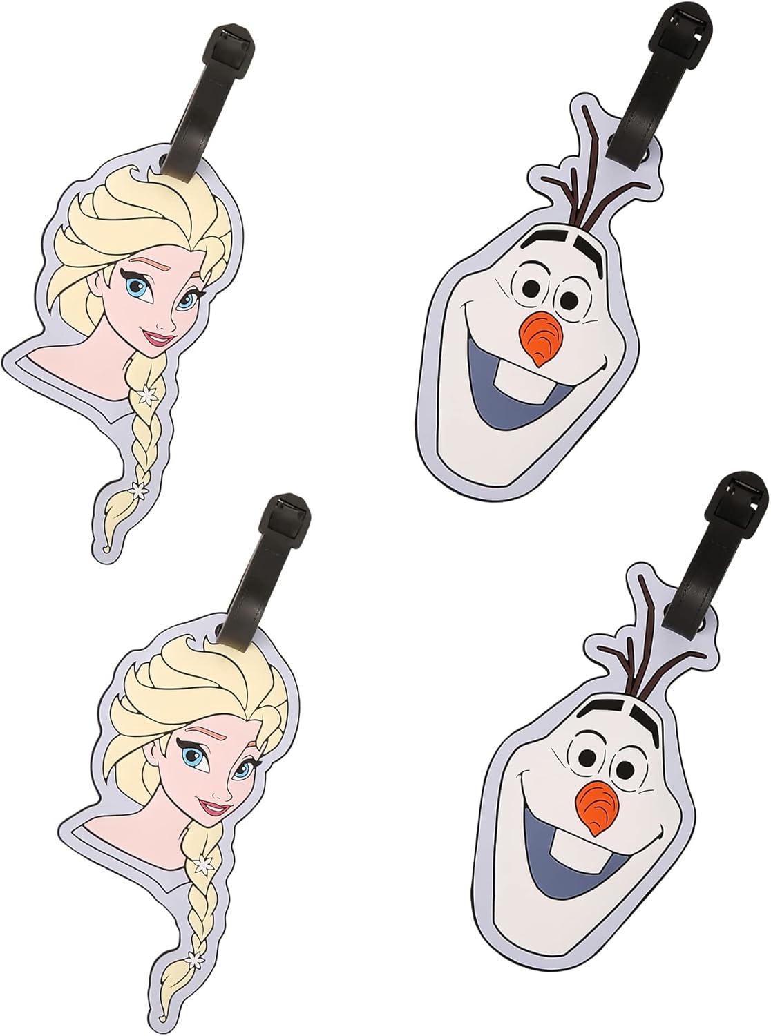 Amazon.com: Disney Frozen Luggage Tags PVC 4-Piece Set - Olaf and Elsa ...