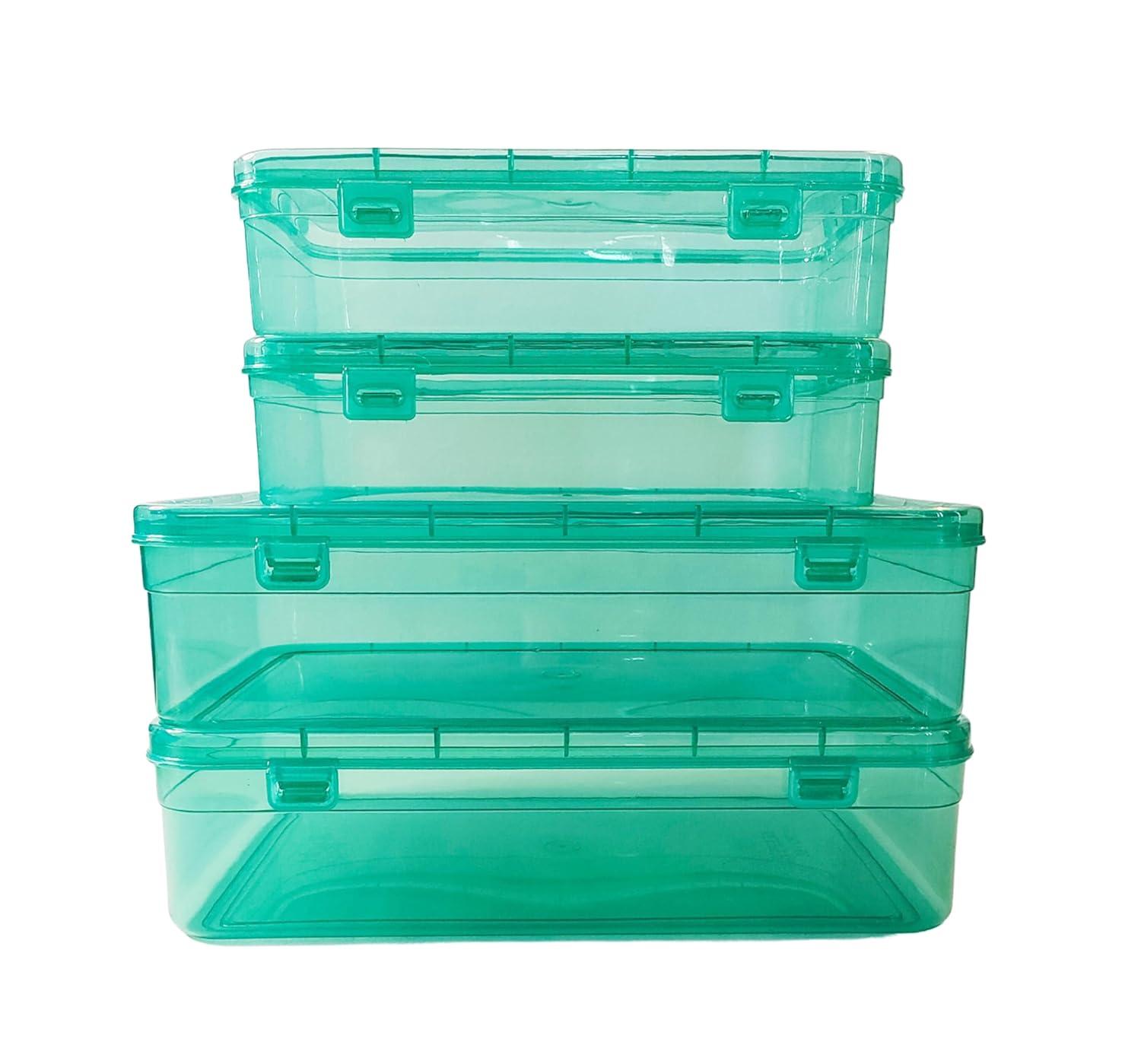 Feliz Green Coloured Plastic Large Storage Box Size 11.5x7.5x2.75 ...