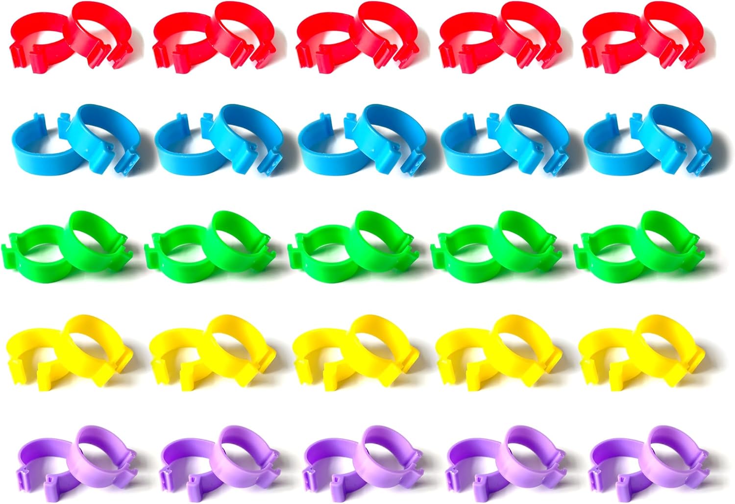 Amazon.com : ICSTM 50 Pcs Chicken Leg Rings 16mm 5Color Plastic Chicken ...