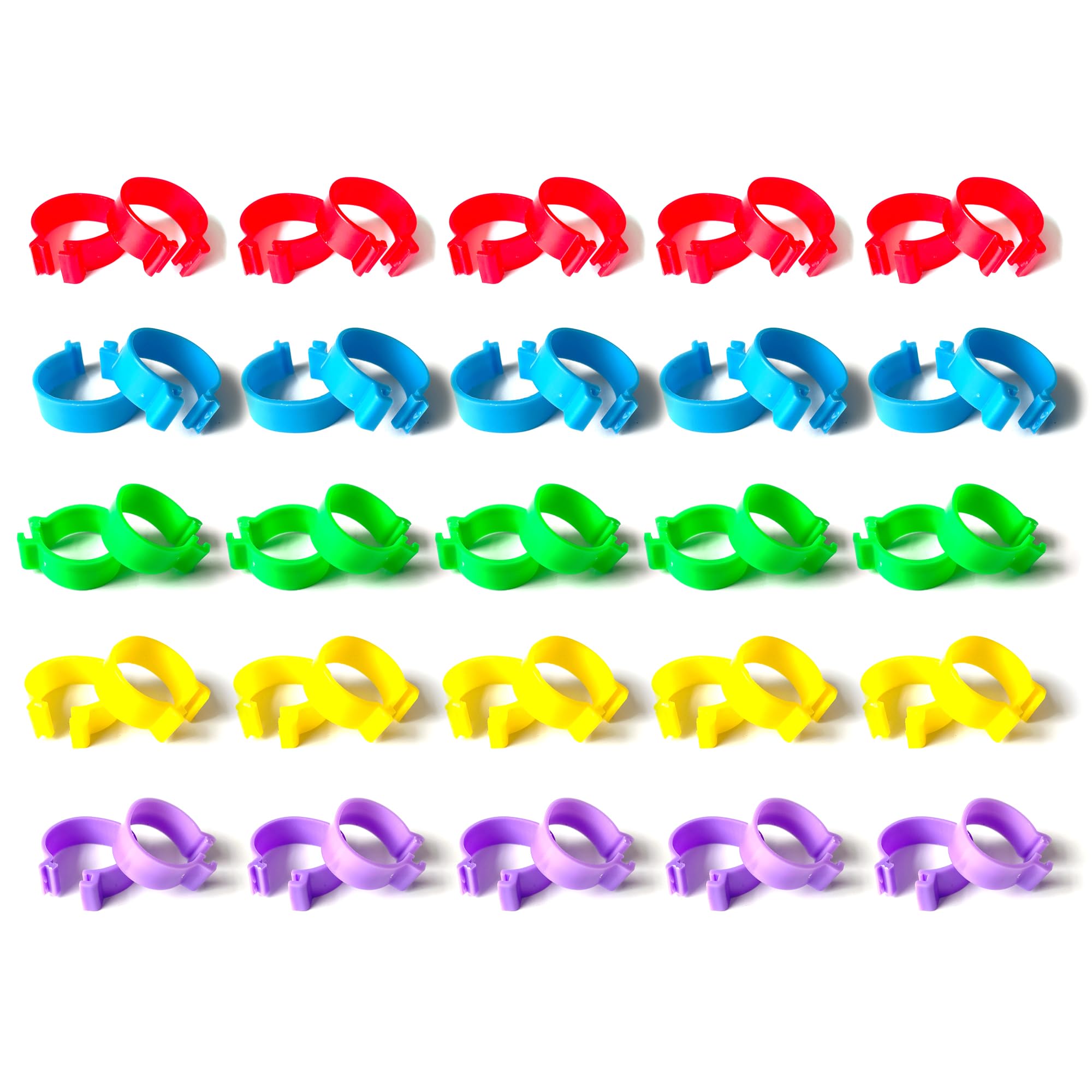 Amazon.com : ICSTM 50 Pcs Chicken Leg Rings 16mm 5Color Plastic Chicken ...