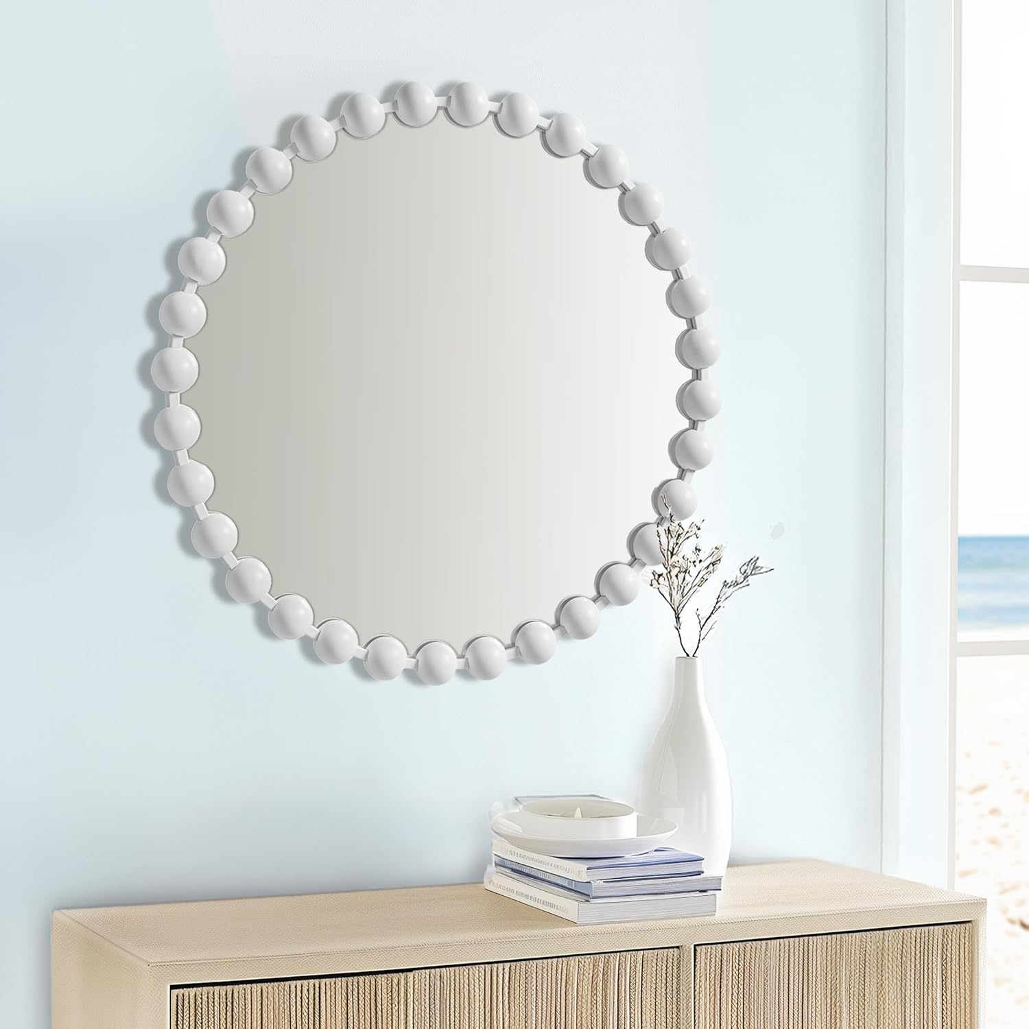 Amazon.com: Madison Park Round Mirror, Metal Frame Circle Mirror 27 ...