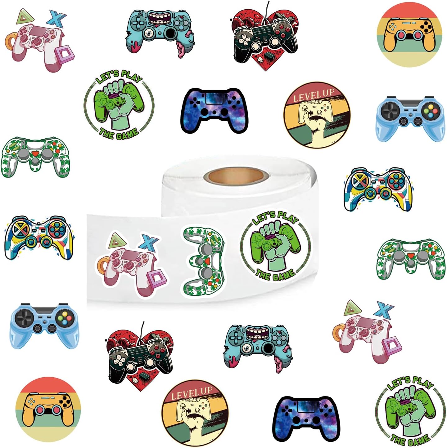 Amazon.com: 500 Pcs Game Controller Cartoon Cute Stickers for Christmas ...