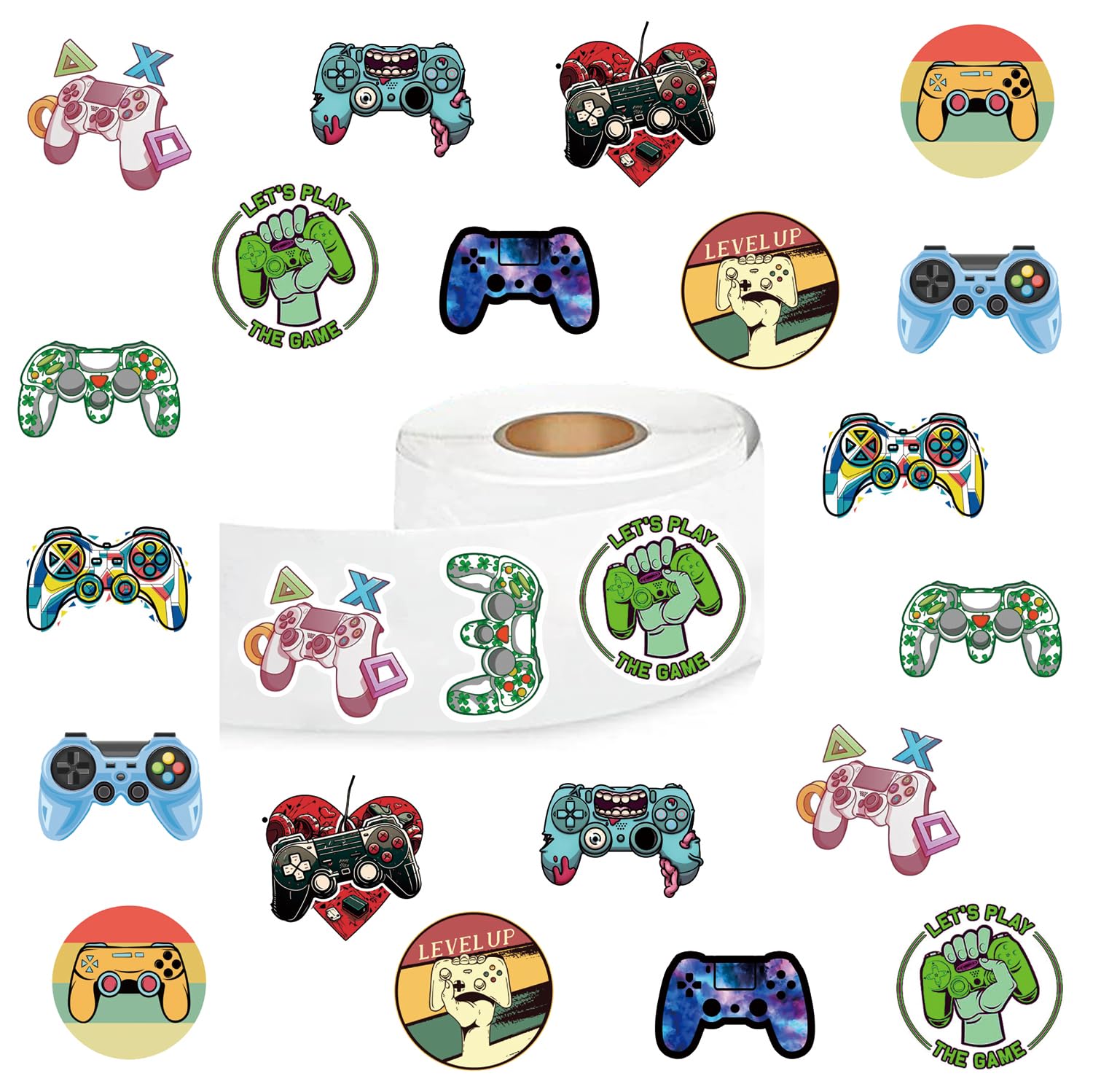 Amazon.com: 500 Pcs Game Controller Cartoon Cute Stickers for Christmas ...