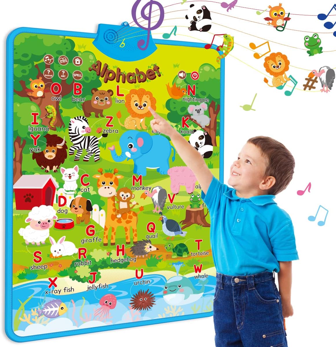 KaeKid Electronic Interactive Alphabet Wall Chart，Music Talking Poster ...