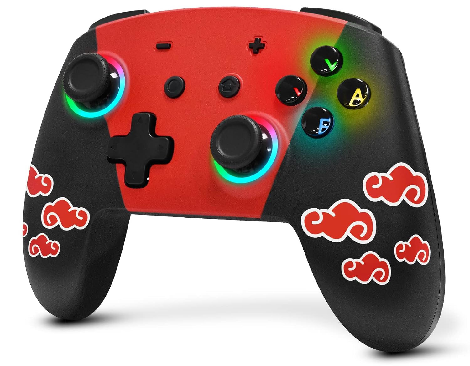 Amazon.com: Switch Pro Controller, 9 colores RGB luces con botón ...