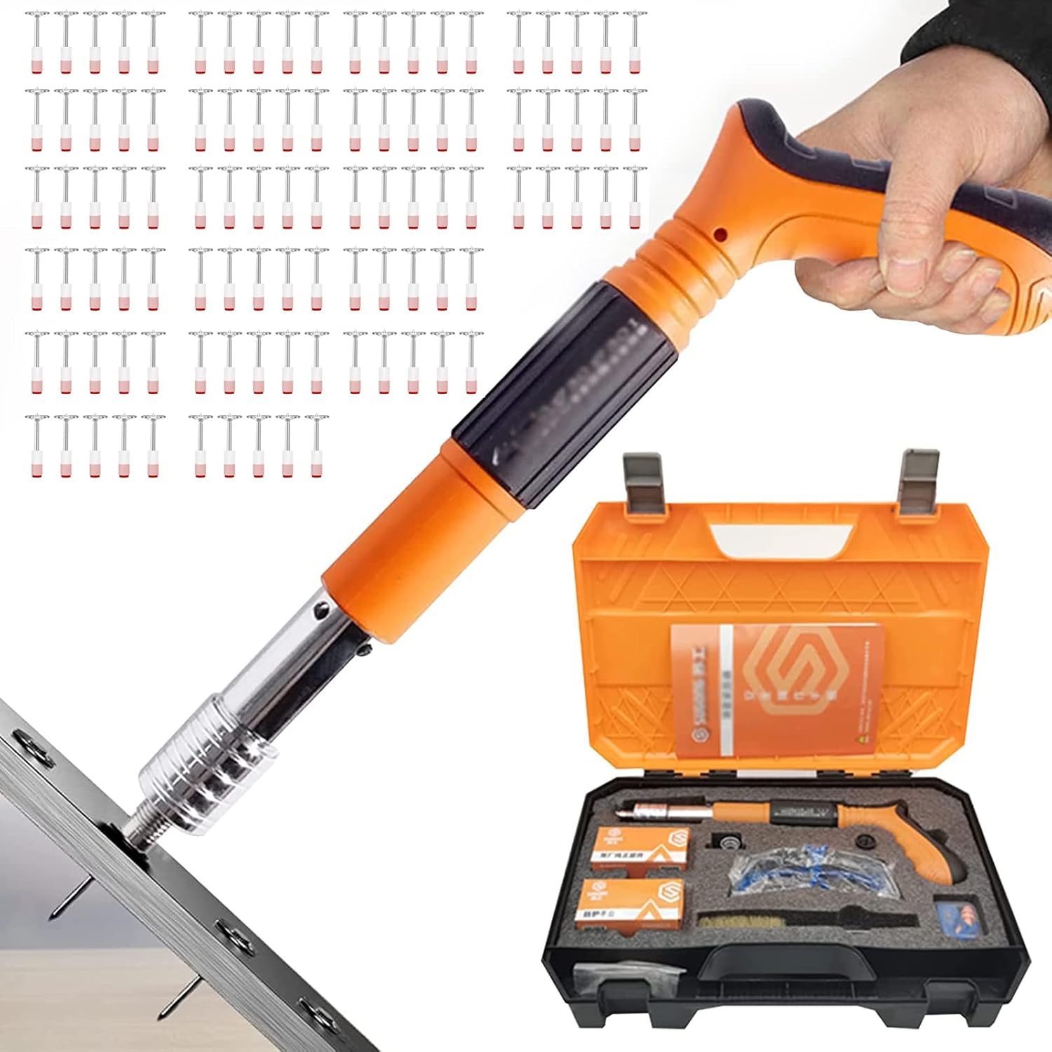 Manual Steel Mini Nail Gun Rivet Tool, Cordless Ceiling Concrete Wall ...