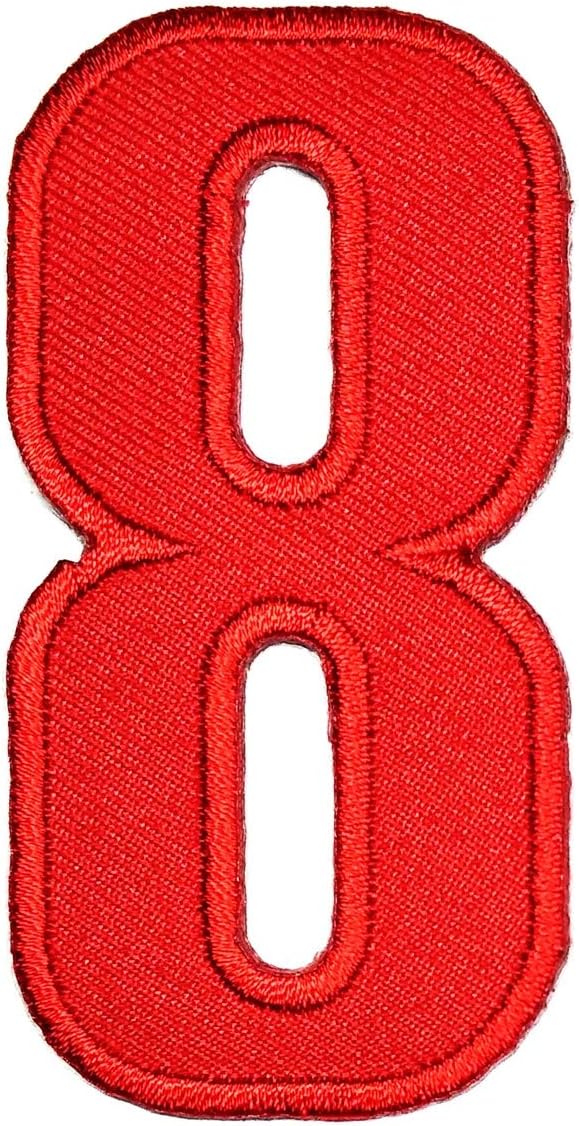 Amazon.com: PARITA 3 INCH. Red Arabic Number 8 Patches Letter Number ...