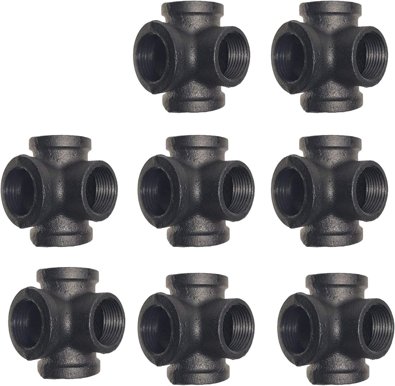 GPOWER 3 4 Inch Black Pipe Four Way Corner Fittings Malleable Cast Iron gpower-3-4-inch-black-pipe-four-way-corner-fittings-malleable-cast-iron