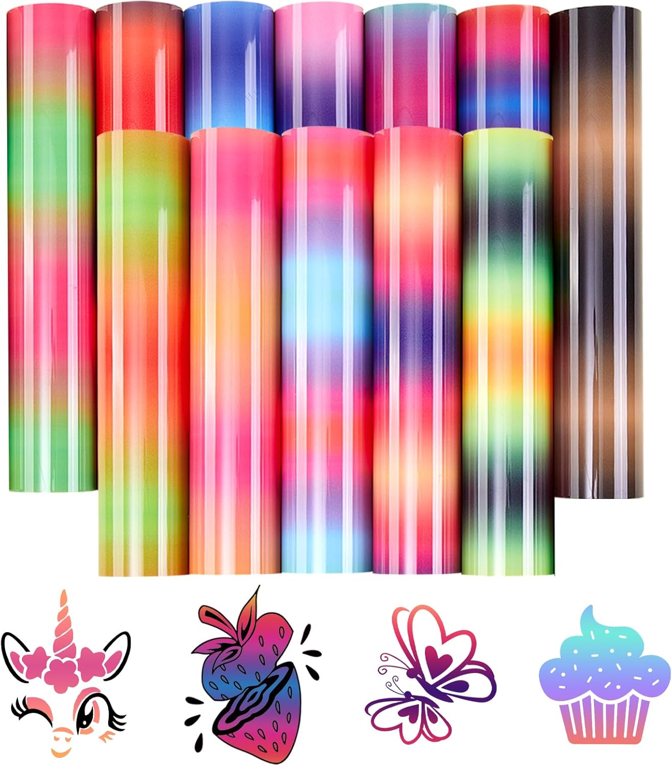 Amazon.com: Tintnut Gradient Heat Transfer Vinyl - 12 Sheets 12 x 10 ...