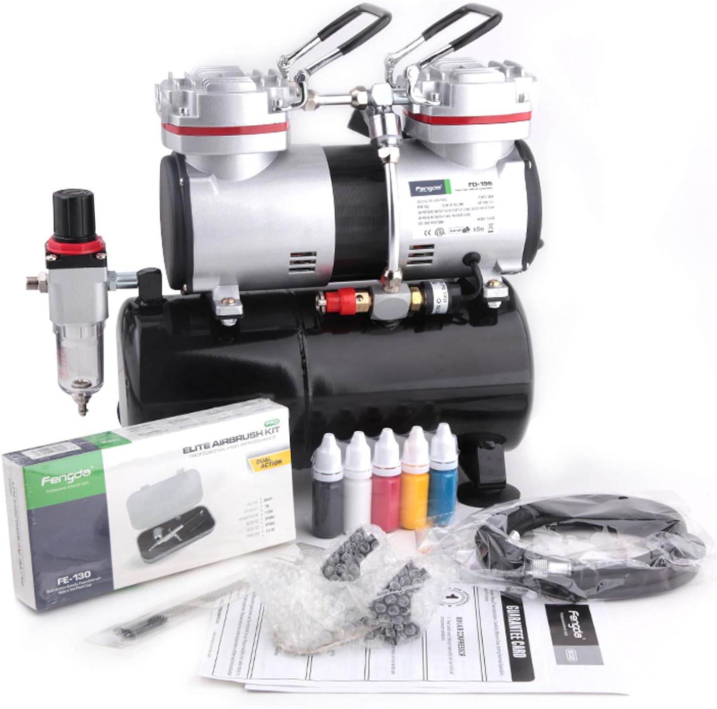 Fengda Airbrush Set AS-196K 2 Cylinders with Compressor 196, Airbrush ...