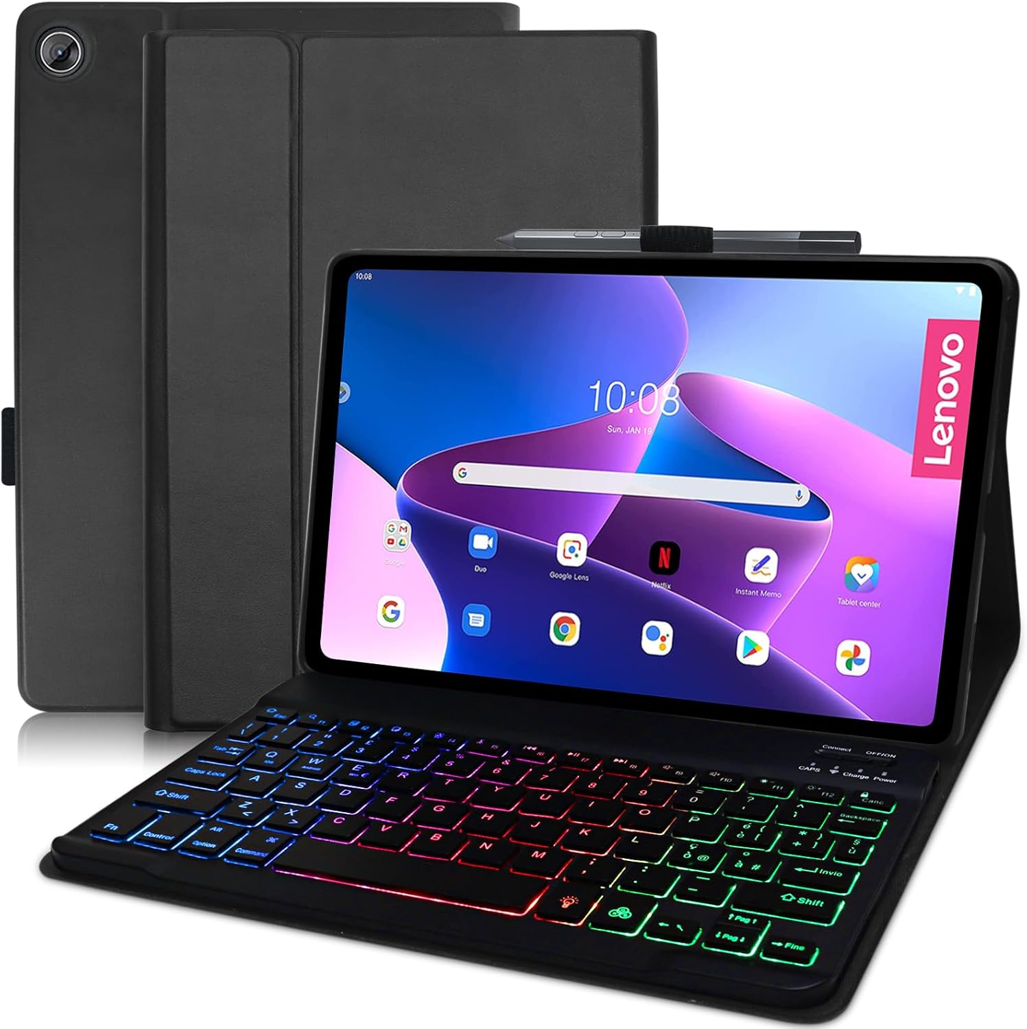 Tastiera Custodia per Lenovo Tab M10 Plus 3rd Gen 10.61" 2022 TB125FU ...