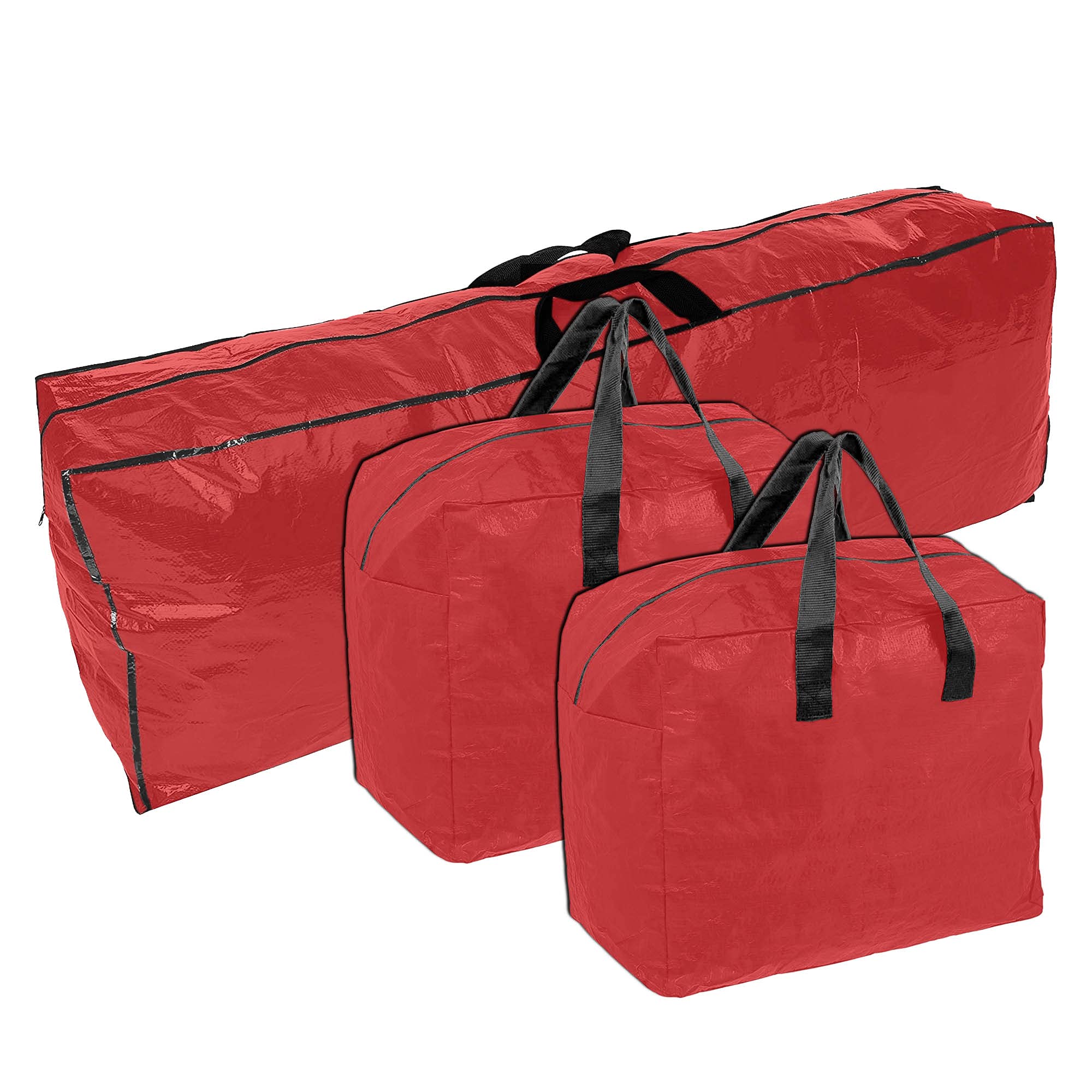 Ram® RED 3 Pieces HEAVY DUTY Large Christmas Tree Bag With 2 x ...