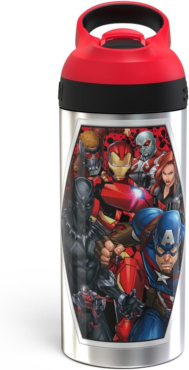 Amazon.com: Marvel 19oz Stainless Steel Water Bottle Red/Black : Sports ...