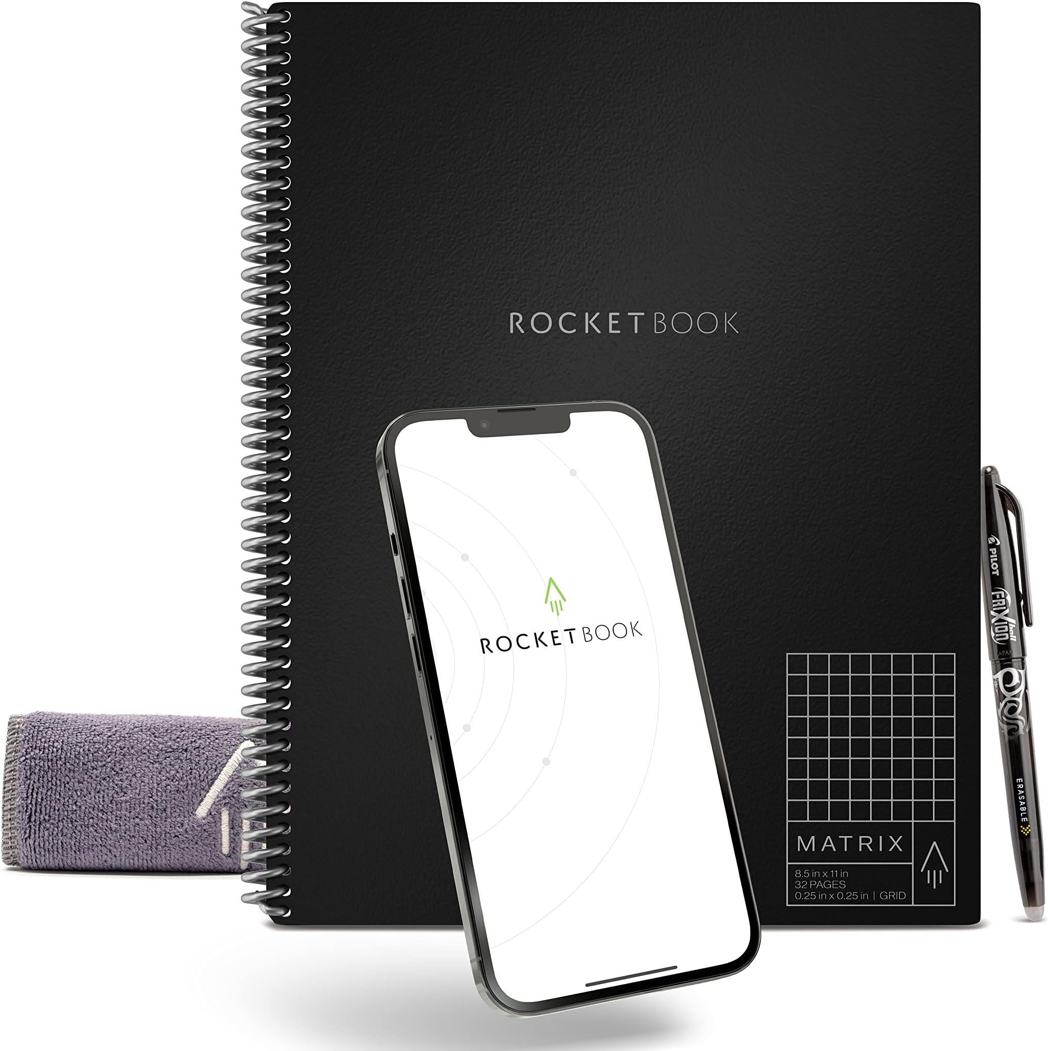 Rocketbook Matrix Smart Reusable Graph Notebook Eco Friendly Digitally Connected