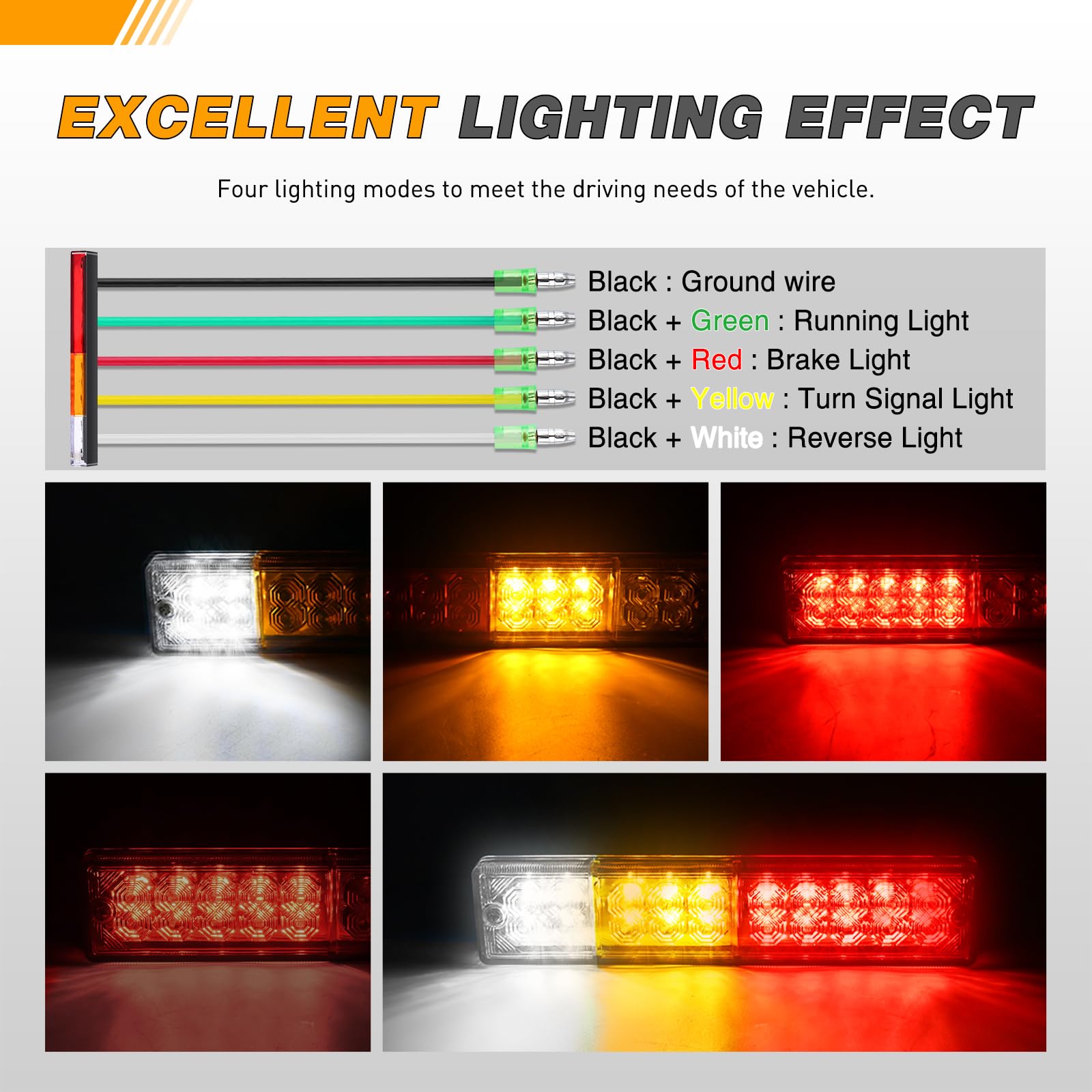 Snapklik.com : 20 LED Trailer Light Kit 2PCS Running Stop Brake Turn ...
