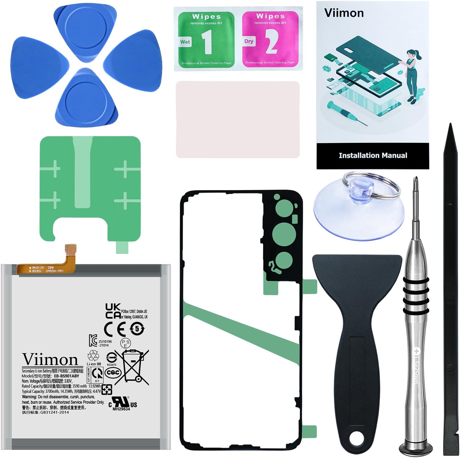 Viimon S22 Battery Replacement Kits Compatible with Samsung Galaxy S22 ...
