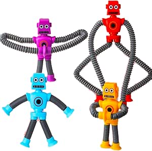Amazon.com: Robot Pop Tube Suction Cup Toys 4PCS, Easter Basket ...