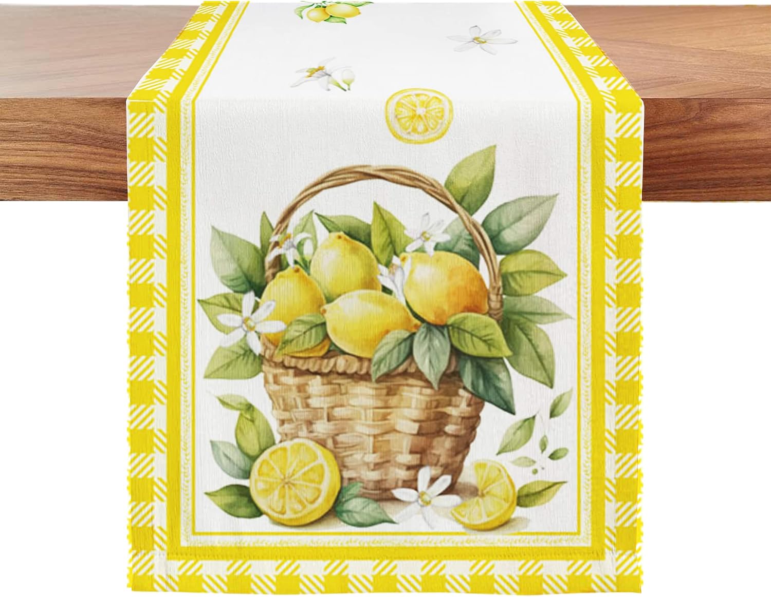 Amazon.com: Hilioens Lemon Table Runner,Yellow Lemon Spring Table ...