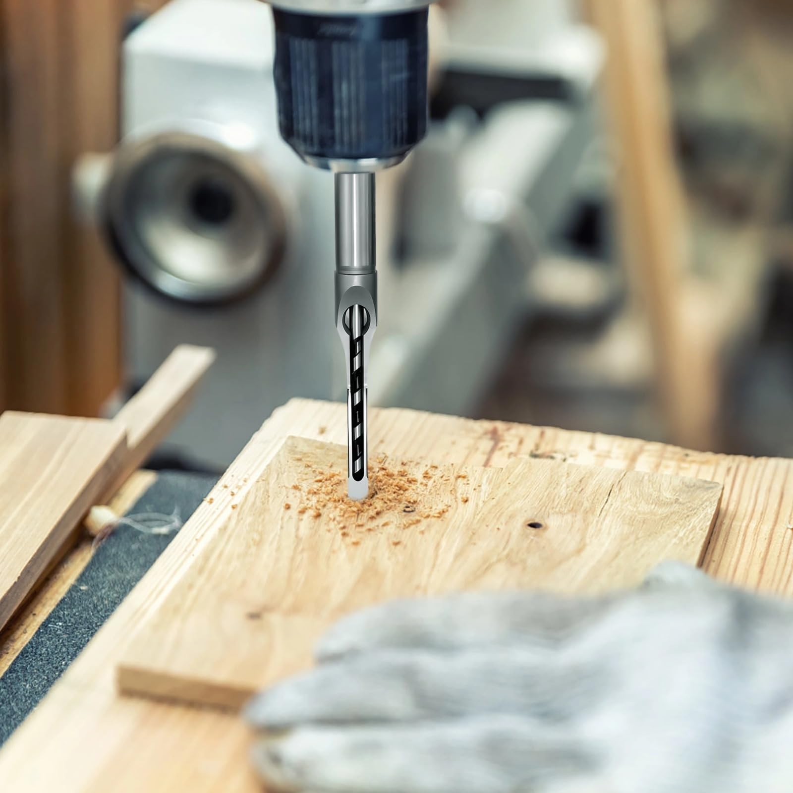 Snapklik.com : Woodworking Square Hole Drill Bit Set, 4 Pcs Steel ...