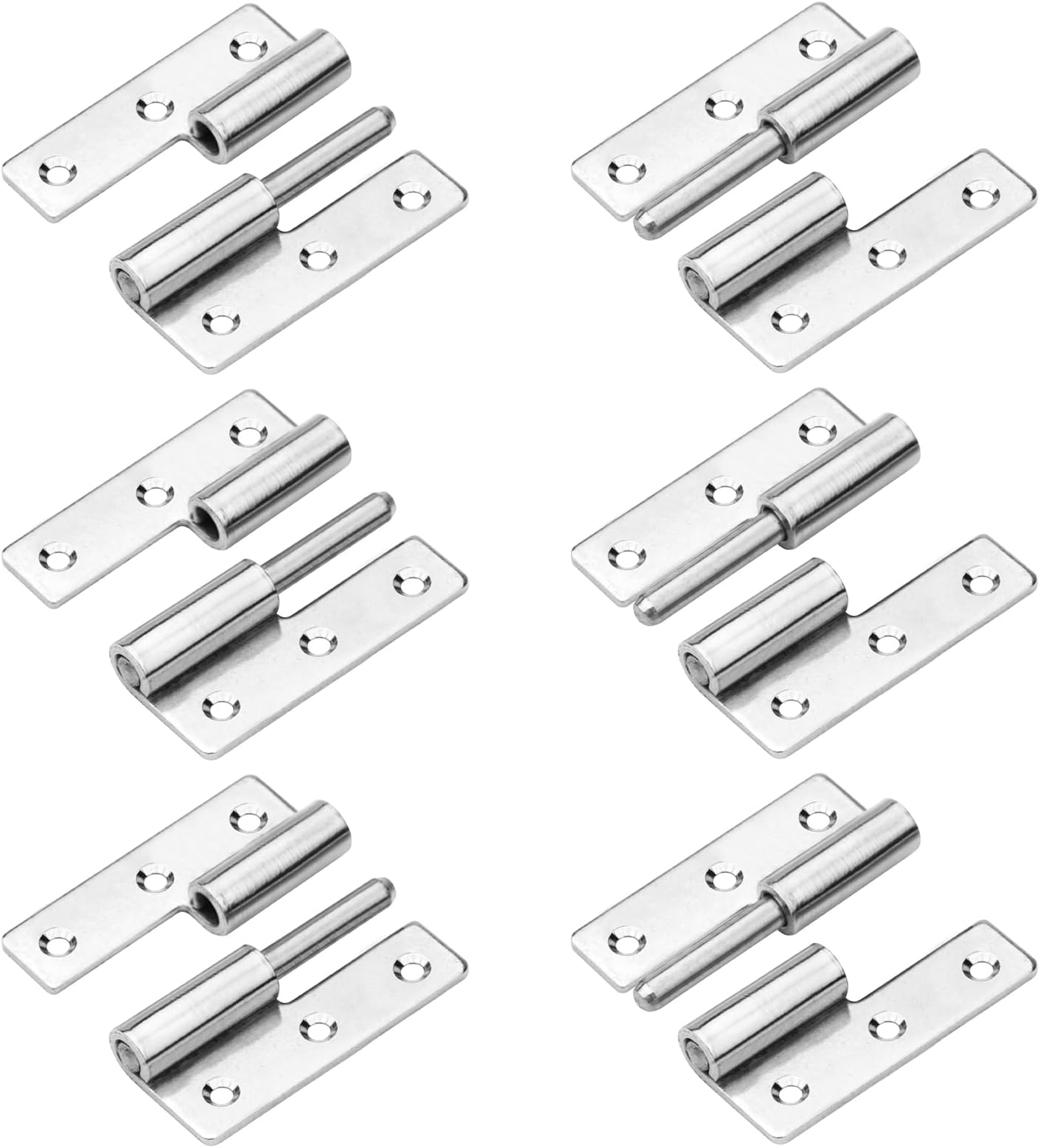 MOUNTAIN_ARK 6 Pack H Shaped Lift Off Hinges for Cabinet Door, 3" x 2 ...