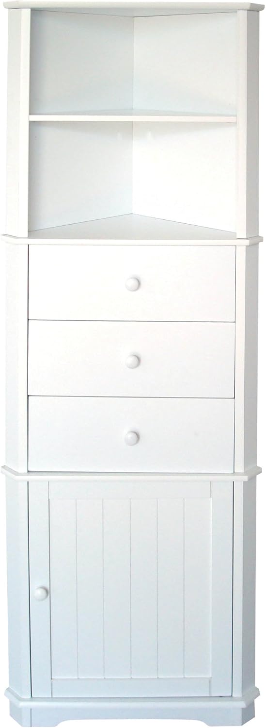 Premier Housewares 241563L Meuble de Coin en Bois avec Finition Blanc ...