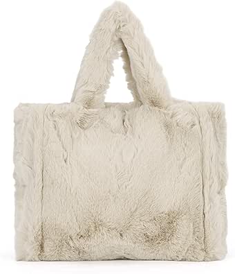 Amazon.com: Fecialy Fluffy Tote Bags for Women Large Fuzzy Handbag Cute ...