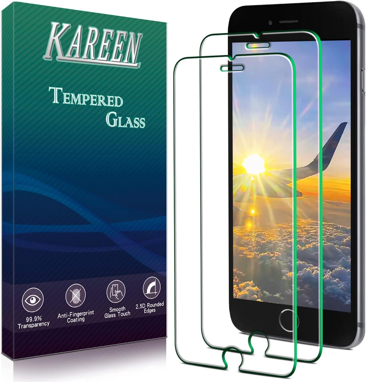 Amazon.com: HPTech (2 Pack) Tempered Glass For iPhone SE 2020, iPhone 8 ...