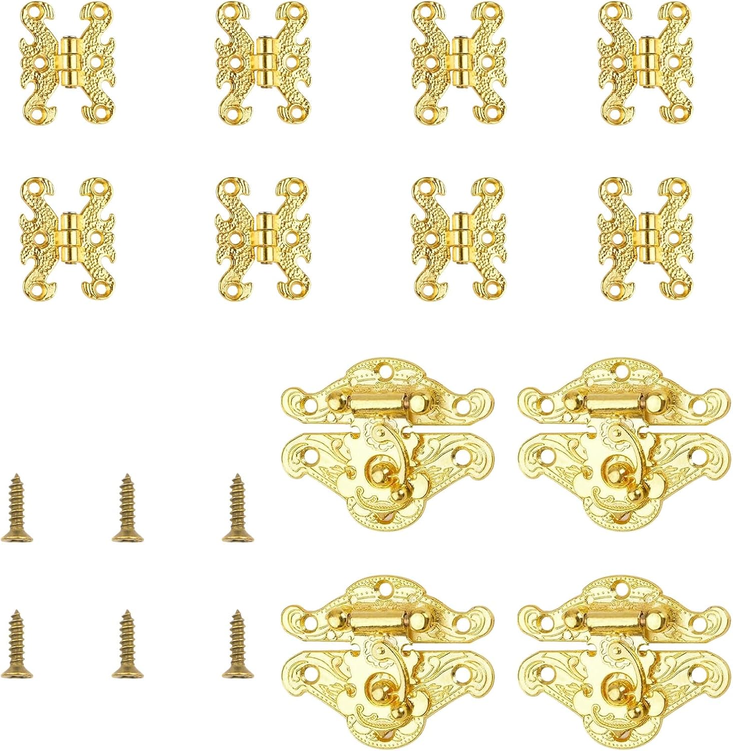 MOROBOR Gold Jewelry Box Latch Hasp Gold Hat Shaped Lock Buckle Mini ...