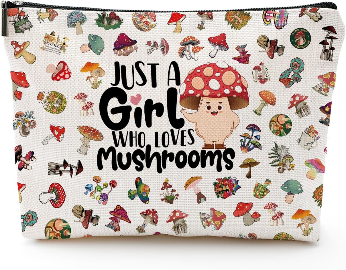 Amazon.com : NONETH Mushroom Gifts, Mushroom Makeup Bag, Mushroom Stuff ...