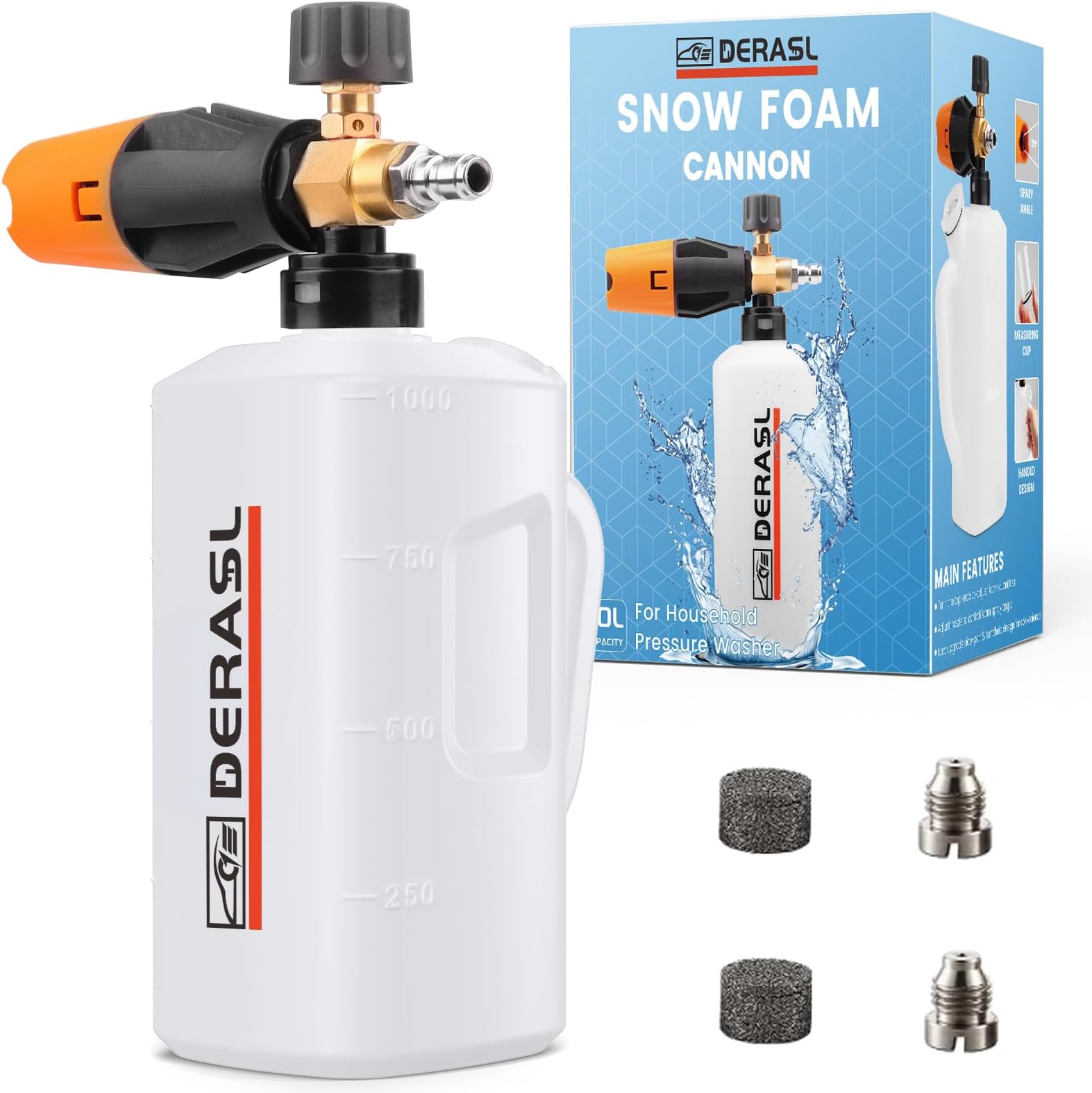 Amazon.com: DERASL Foam Cannon, 1/4" Quick Connector Foam Cannon for ...