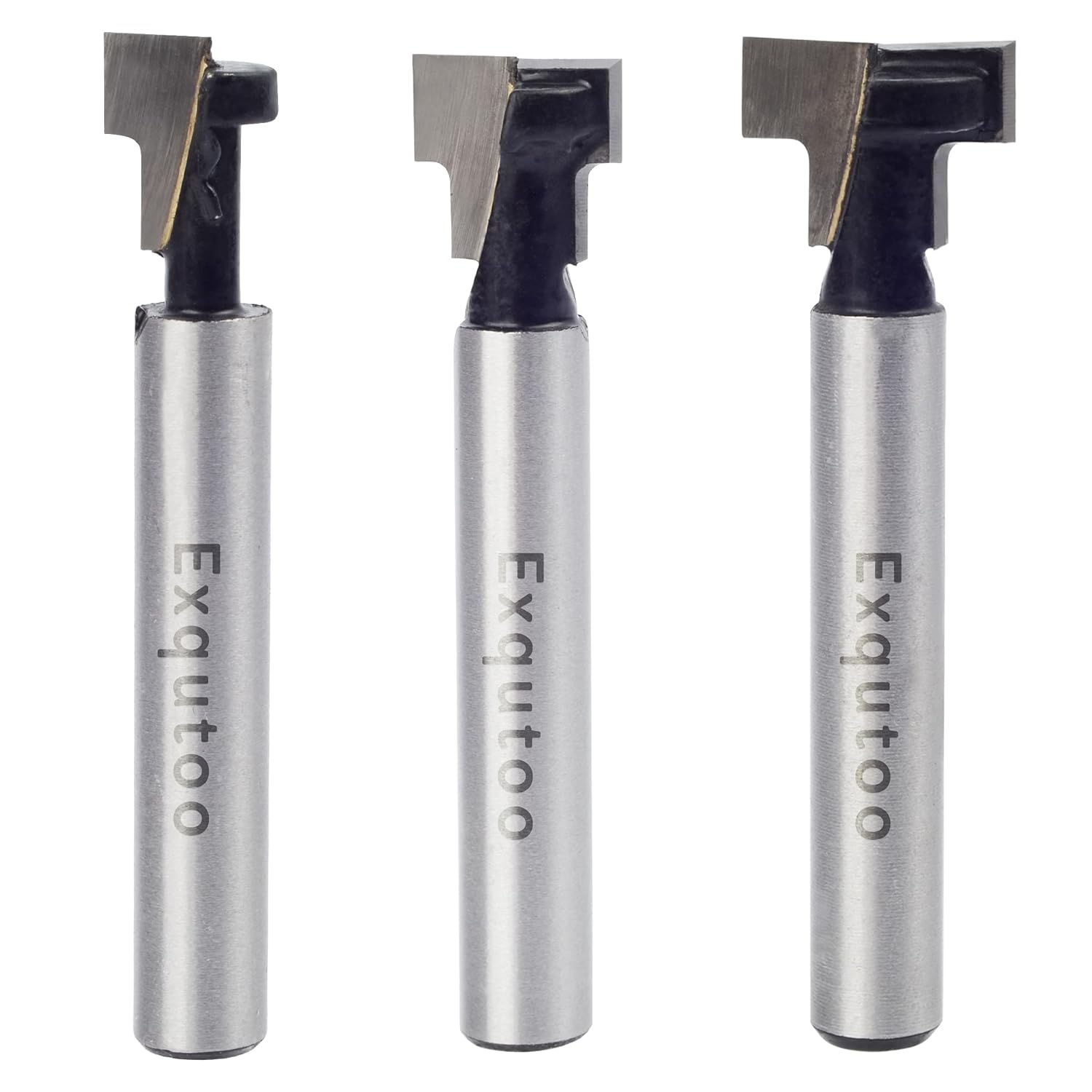 Exqutoo 3Pcs T-Slot Keyhole Router Router Bits Set for Power Tools- 3/8 ...