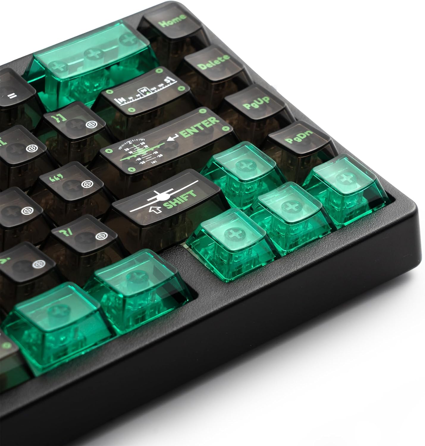 Amazon.com: GMKWTL XVX Green Clear Keycaps,Blank Crystal Transparent ...