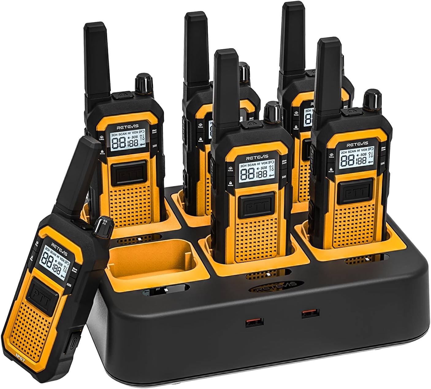 Retevis RB648 Walkie Talkies for Adults, Heavy Duty 2 Way Radio with 6 ...