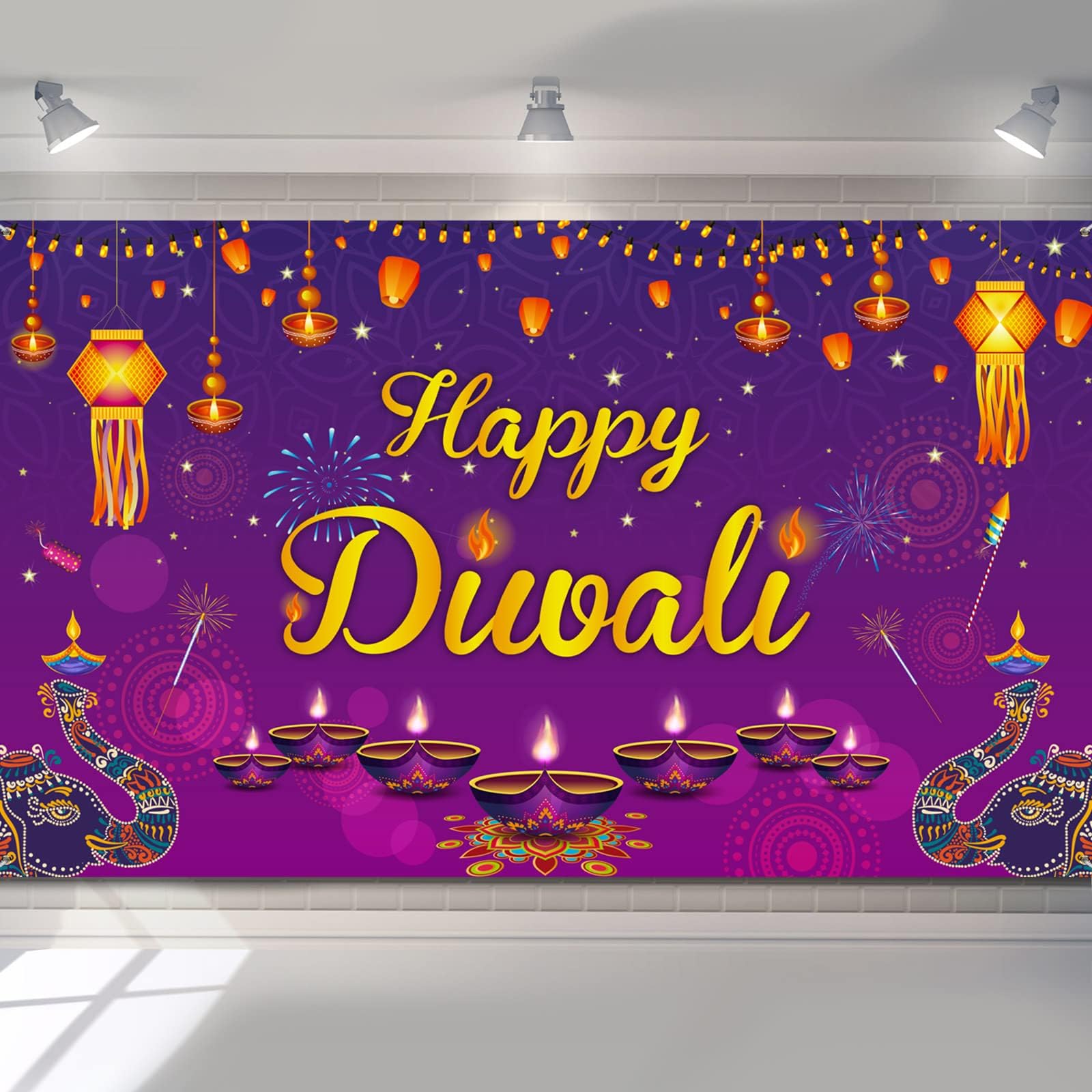 Amazon.com: Happy Diwali Backdrop Banner Diwali Wall Backdrops ...