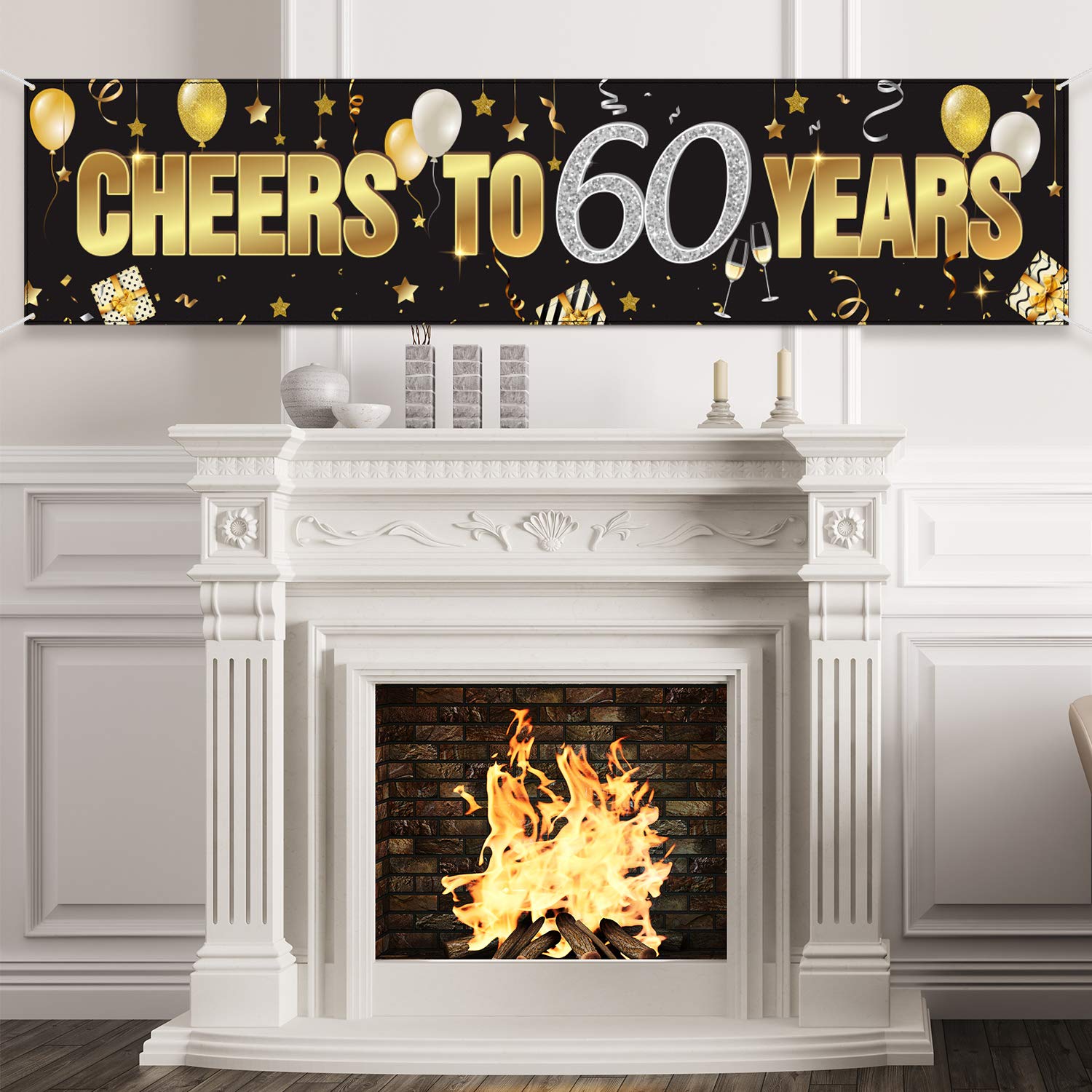 Buy 60th Birthday Decorations Banner Happy 60th Birthday Cheers to 60 ...