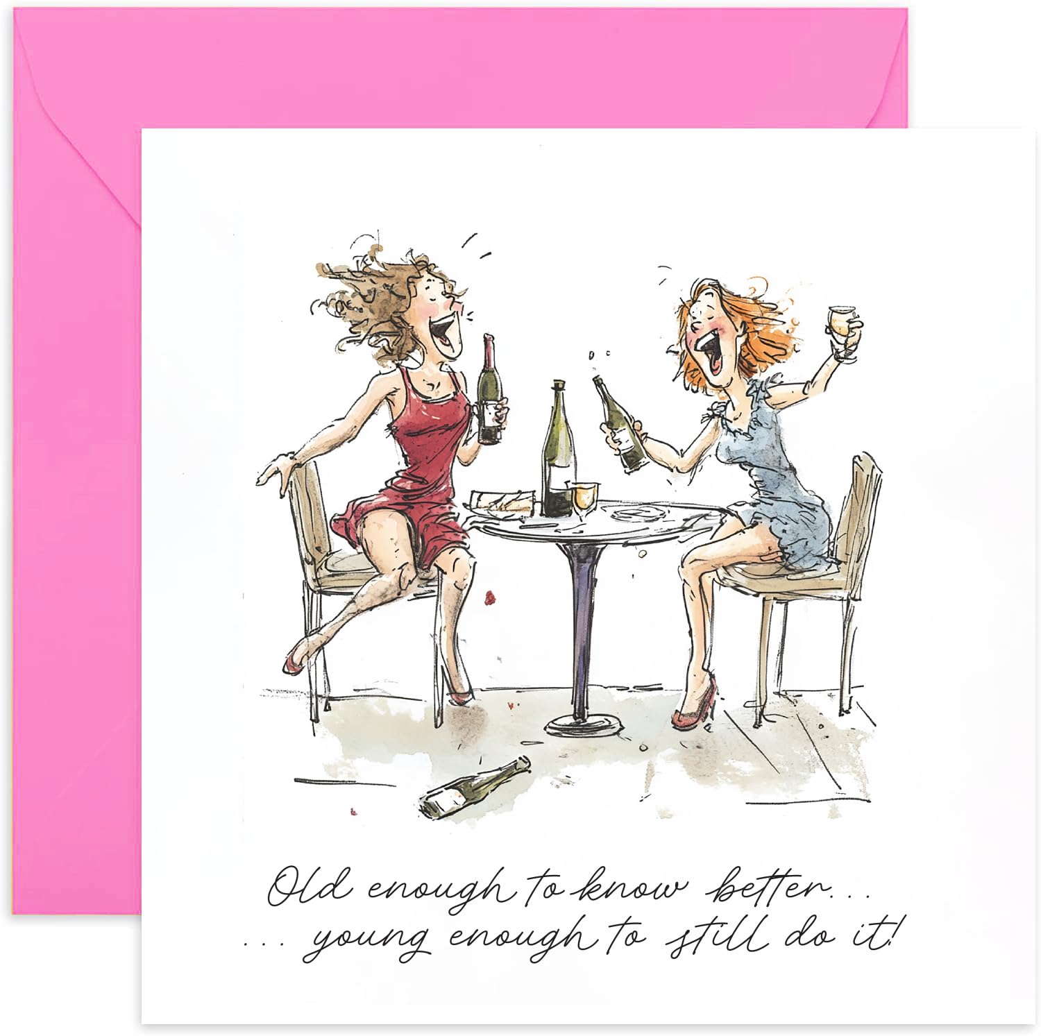 Funny Female Friend Birthday Card - Funny Bestie Drinking Birthday Card ...
