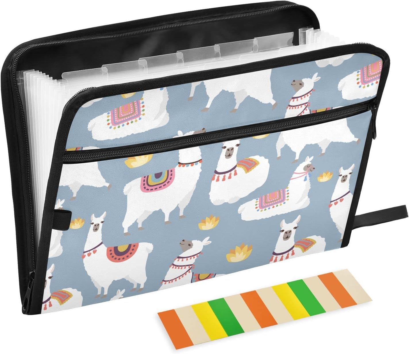 Colored Llamas Expanding File Folder for Documents A4 Letter Size ...