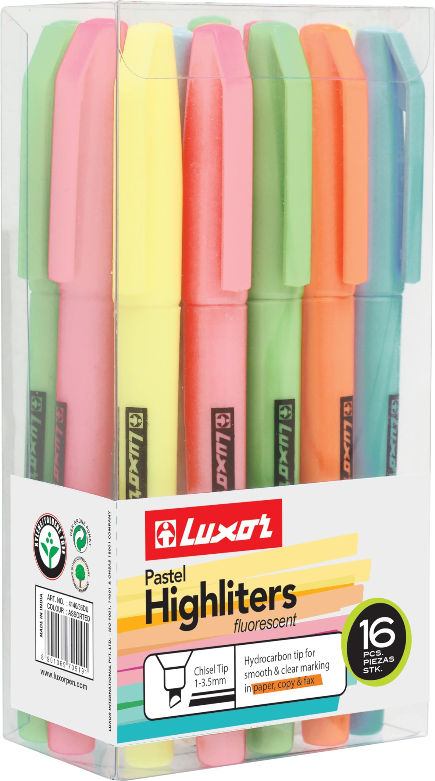 Luxor Pastel Highlighter 16 Pack, Pastel Colours. Hydrocarbon chisel ...