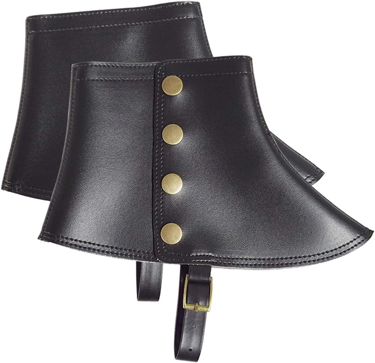 Amazon.com: OSEMIOKA Men's 1920s Gangster Shoe Spats Black Vinyl, Slim ...