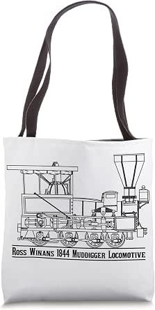 Amazon.com: Ross Winans Muddigger Steam Locomotive Blueprint Tote Bag ...