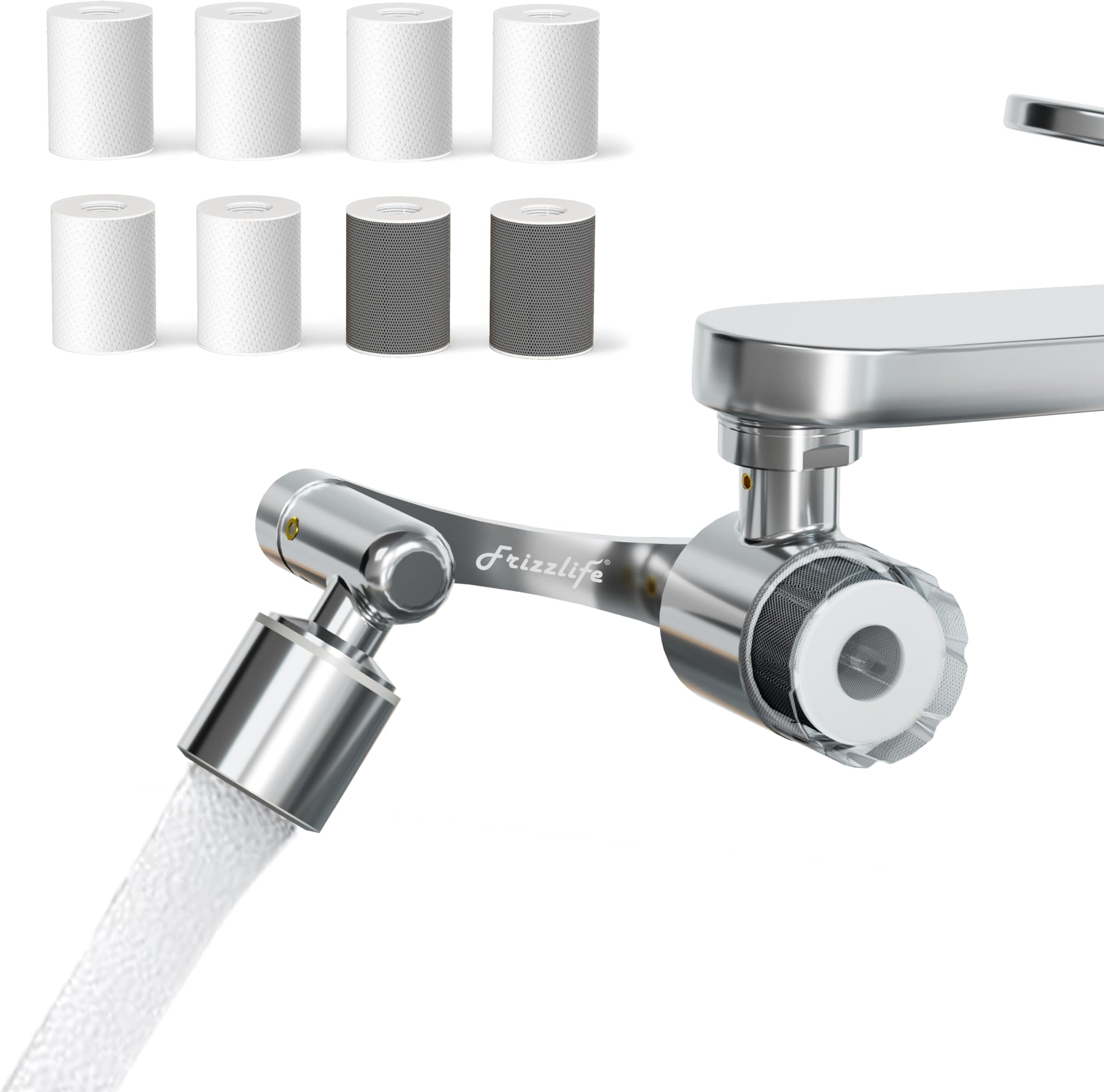 Universal 1080° Rotating Faucet Extender Aerator,2 Packs Solid Brass ...