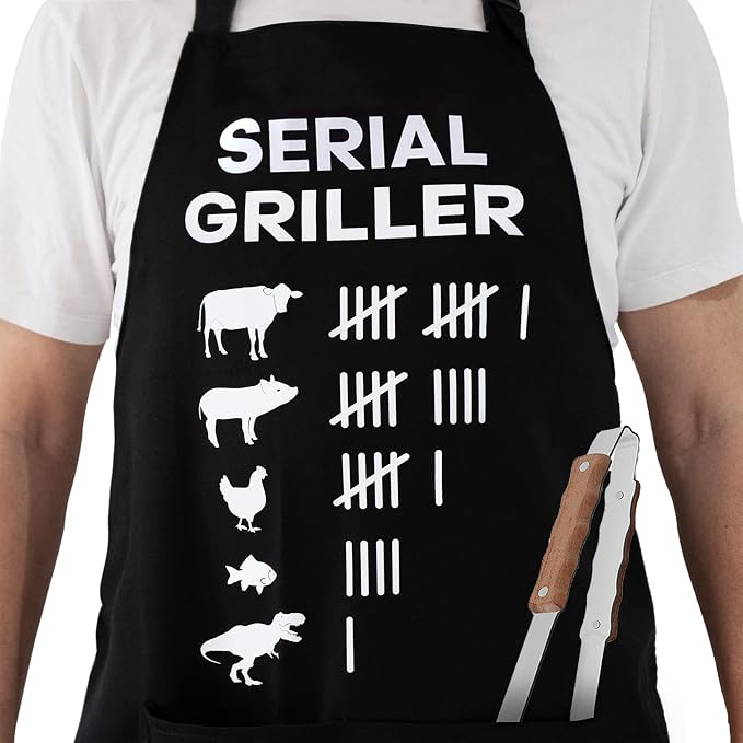 Amazon.com: Funny grill & BBQ kitchen apron with pockets for men. Ideal ...