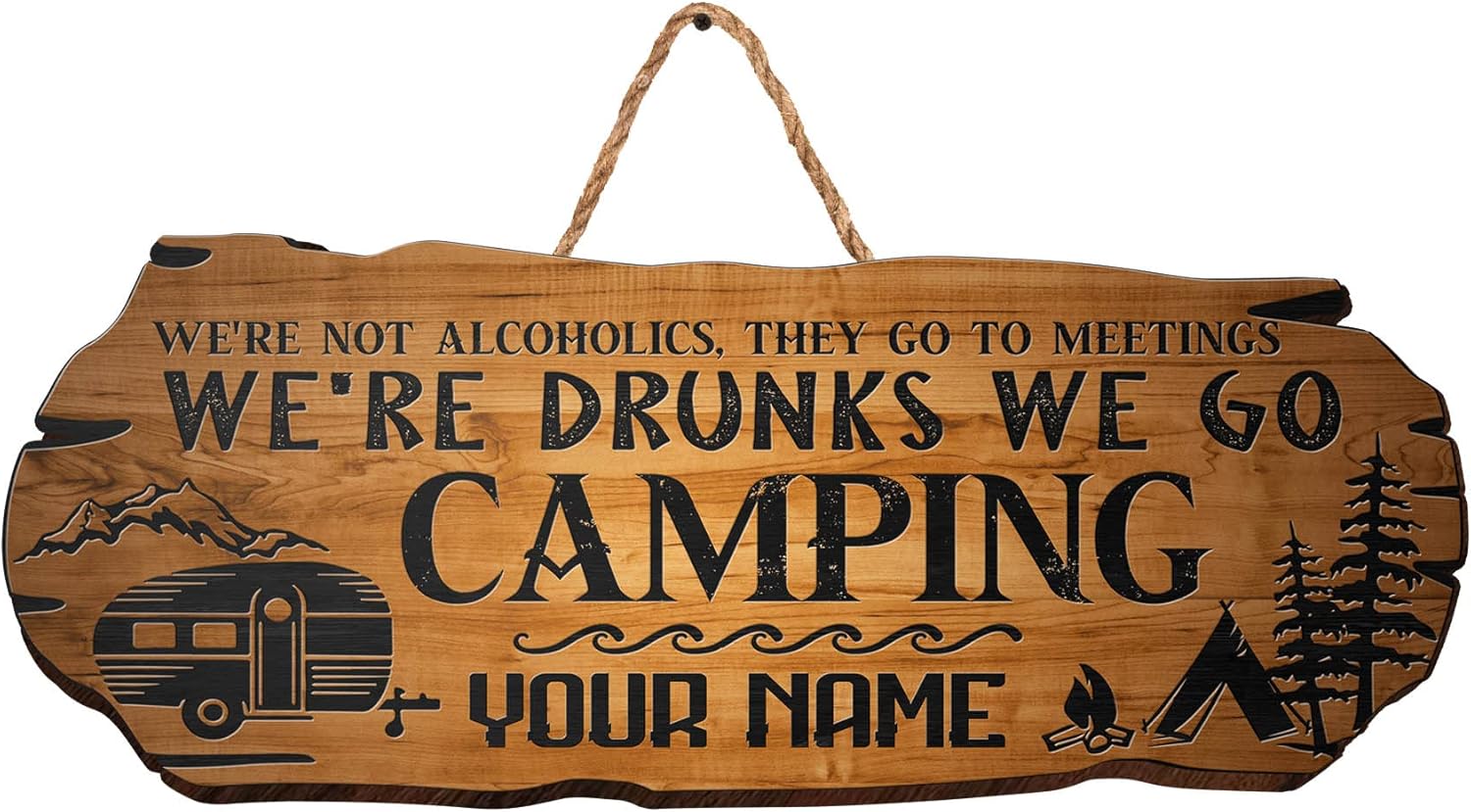 Amazon.com : N NAMESISS All Over Printed Personalized Camping Signs, We ...