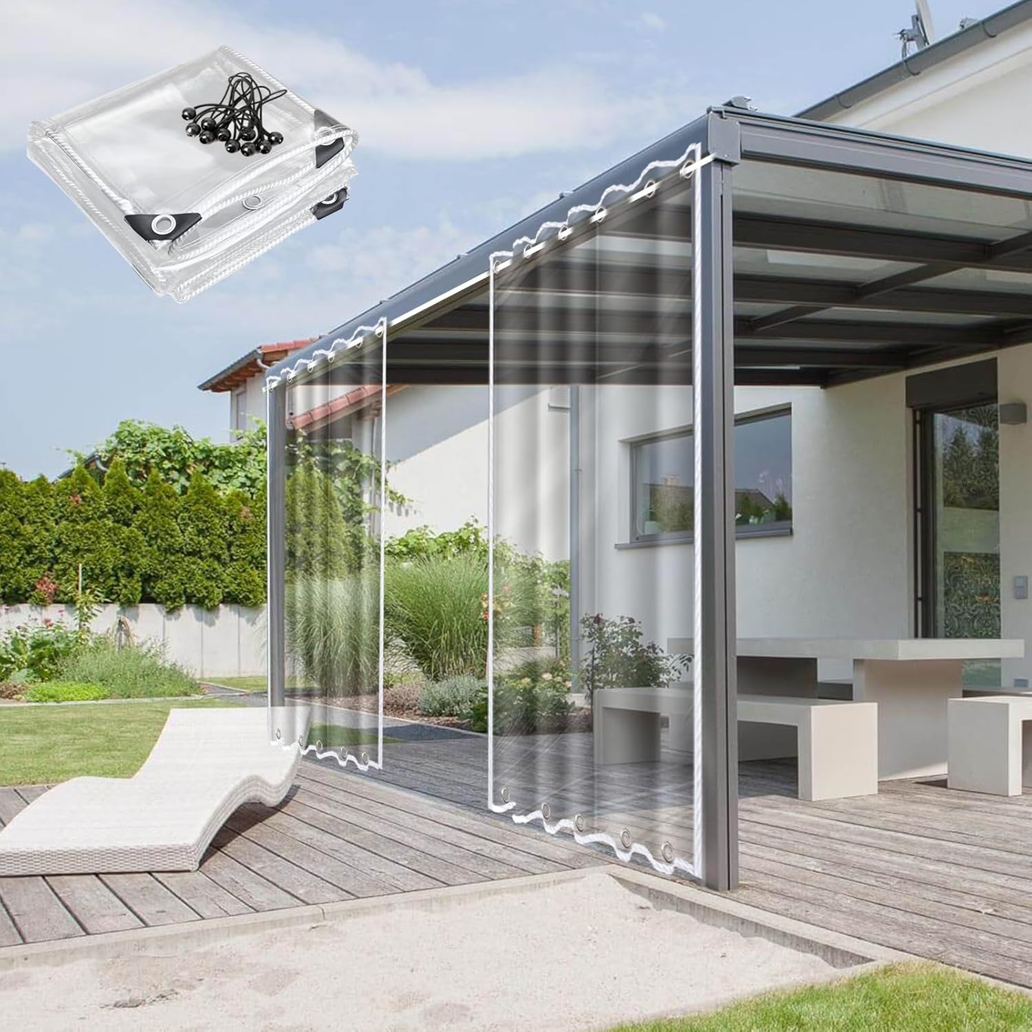 Amazon.com: CghhDY Outdoor Tarpaulin Curtain Weather Resistant Curtains ...